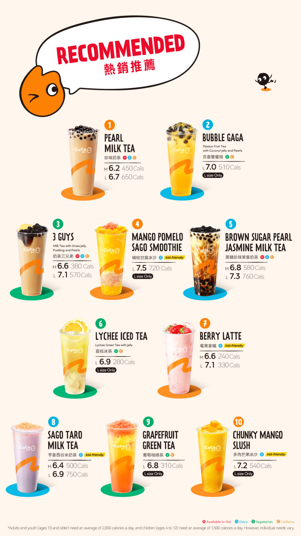Menu | CoCo Bubble Tea Canada